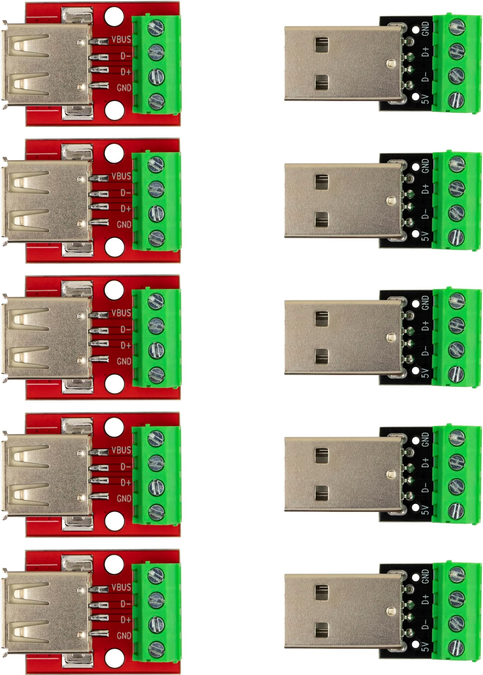 Amazon.com: naughtystarts USB Type A Male and Female Breakout Board Kit ...