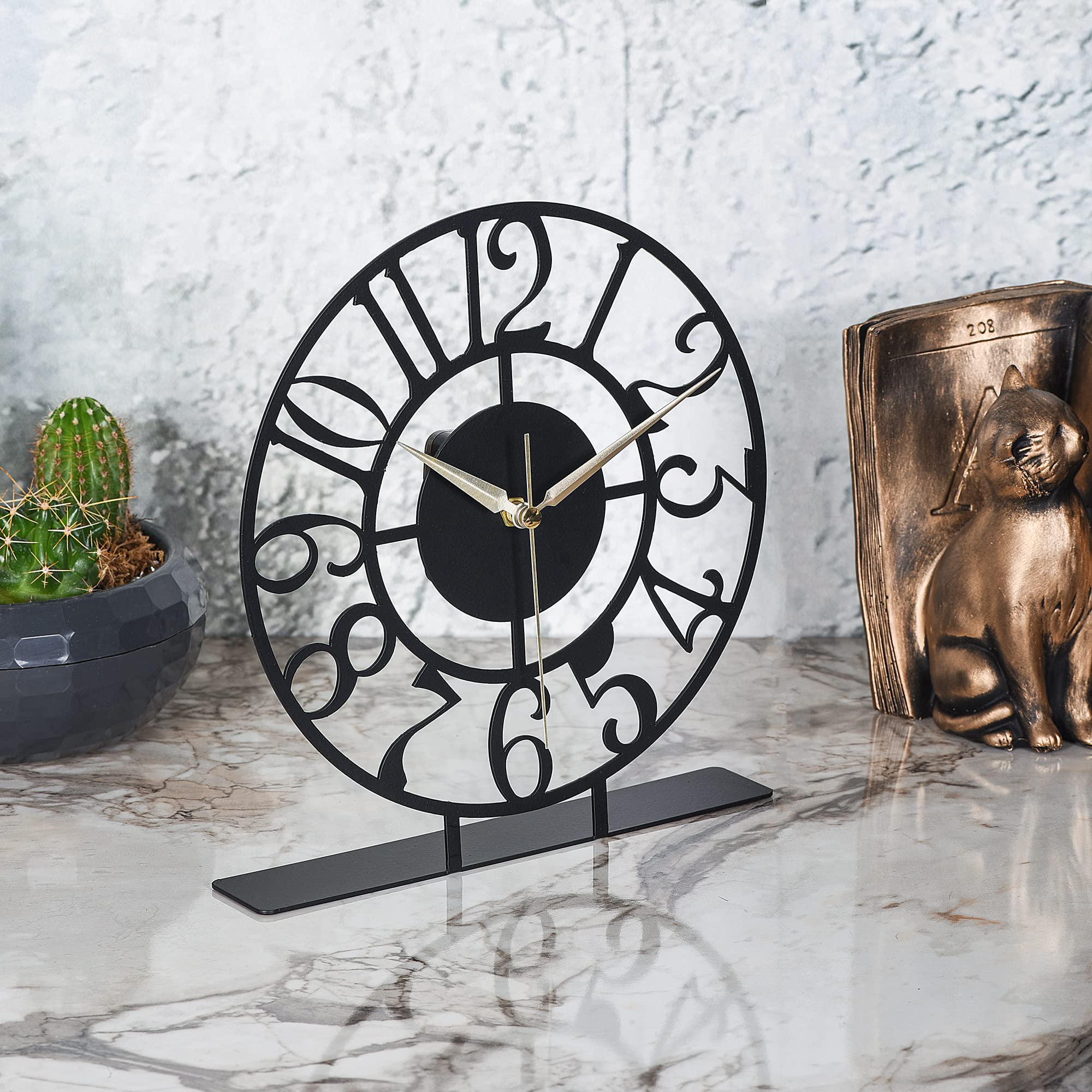 Battery Operated Analog Clock Muyika 9 Inch Silent Desk Clock - Battery ...