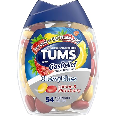 Amazon.com: TUMS Chewy Bites Chewable Antacid Tablets with Gas Relief ...