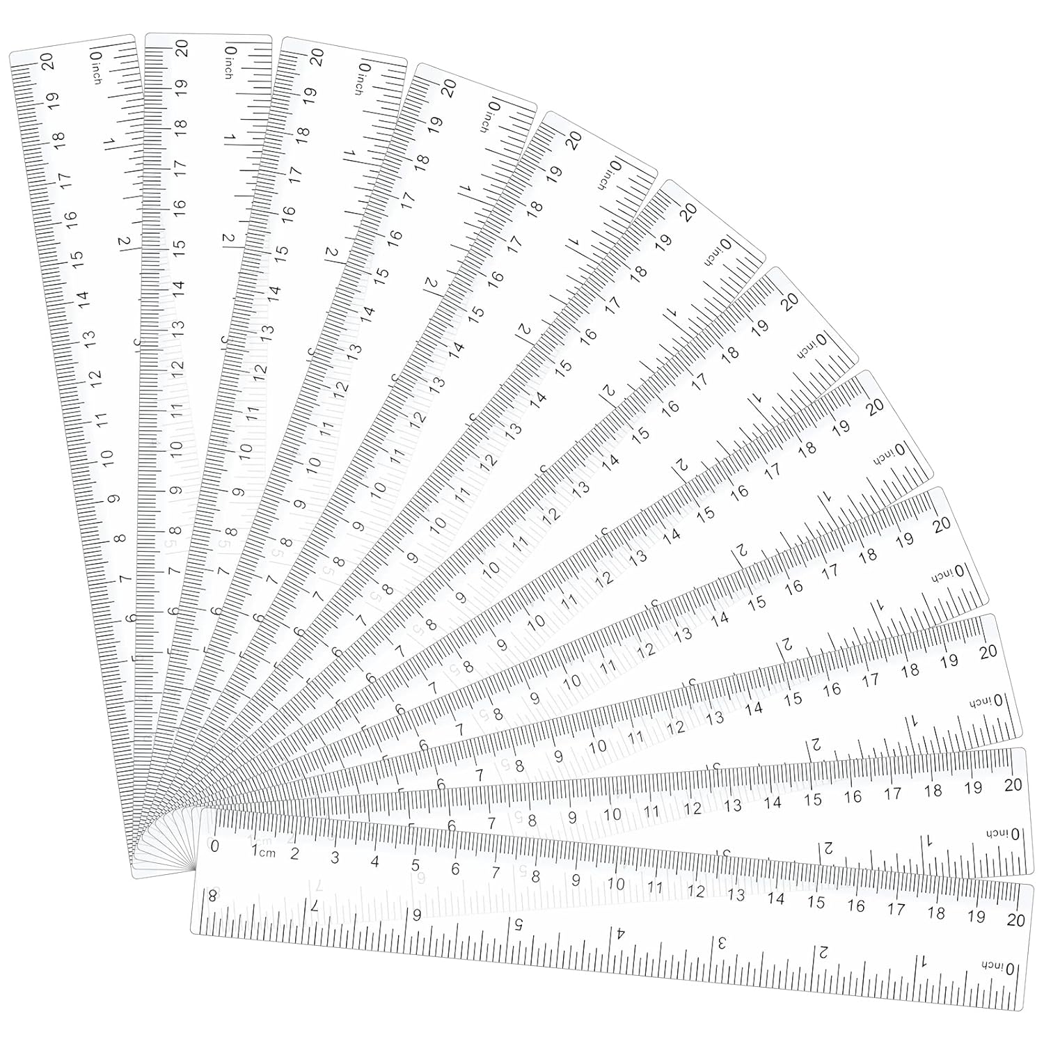 Popuppe 12 Pack 20cm Ruler Multipack Clear Ruler Plastic Rulers 8 ...