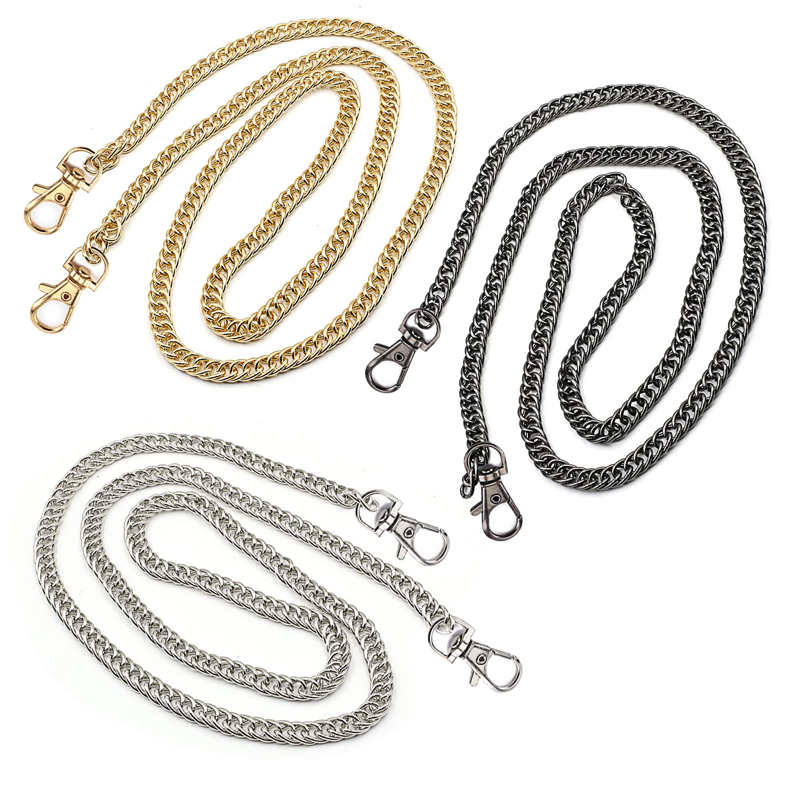 Handbag Chain Strap, 3Pcs Shoulder Handle Bag Replacement Metal Long ...