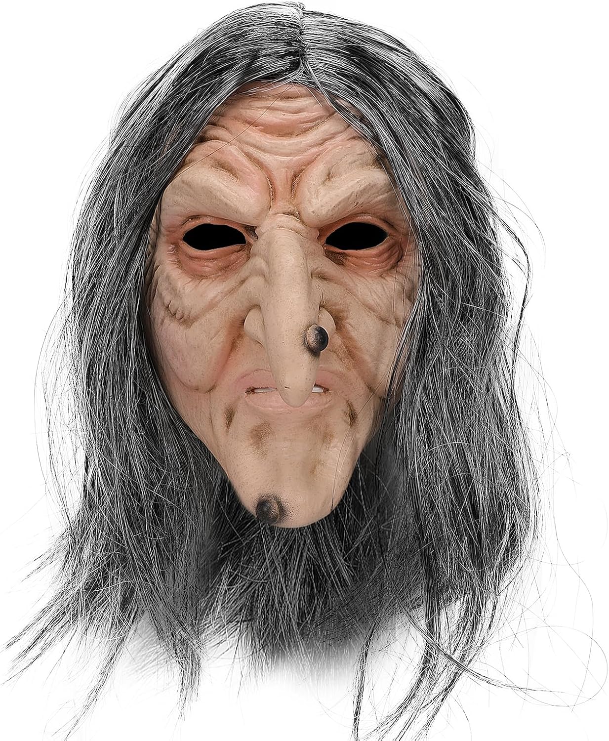 Amazon.com: Pigmiss Horror Witch Mask Creepy Old Lady Halloween Scary ...
