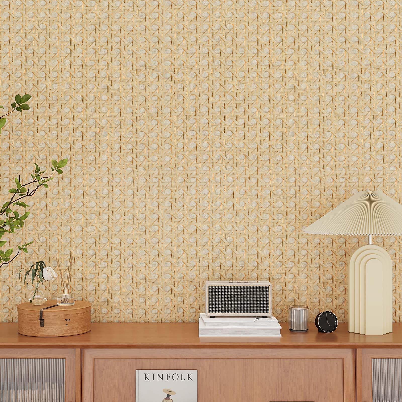 Snapklik.com : Non-Textured Natural Brown Rattan Peel And Stick ...