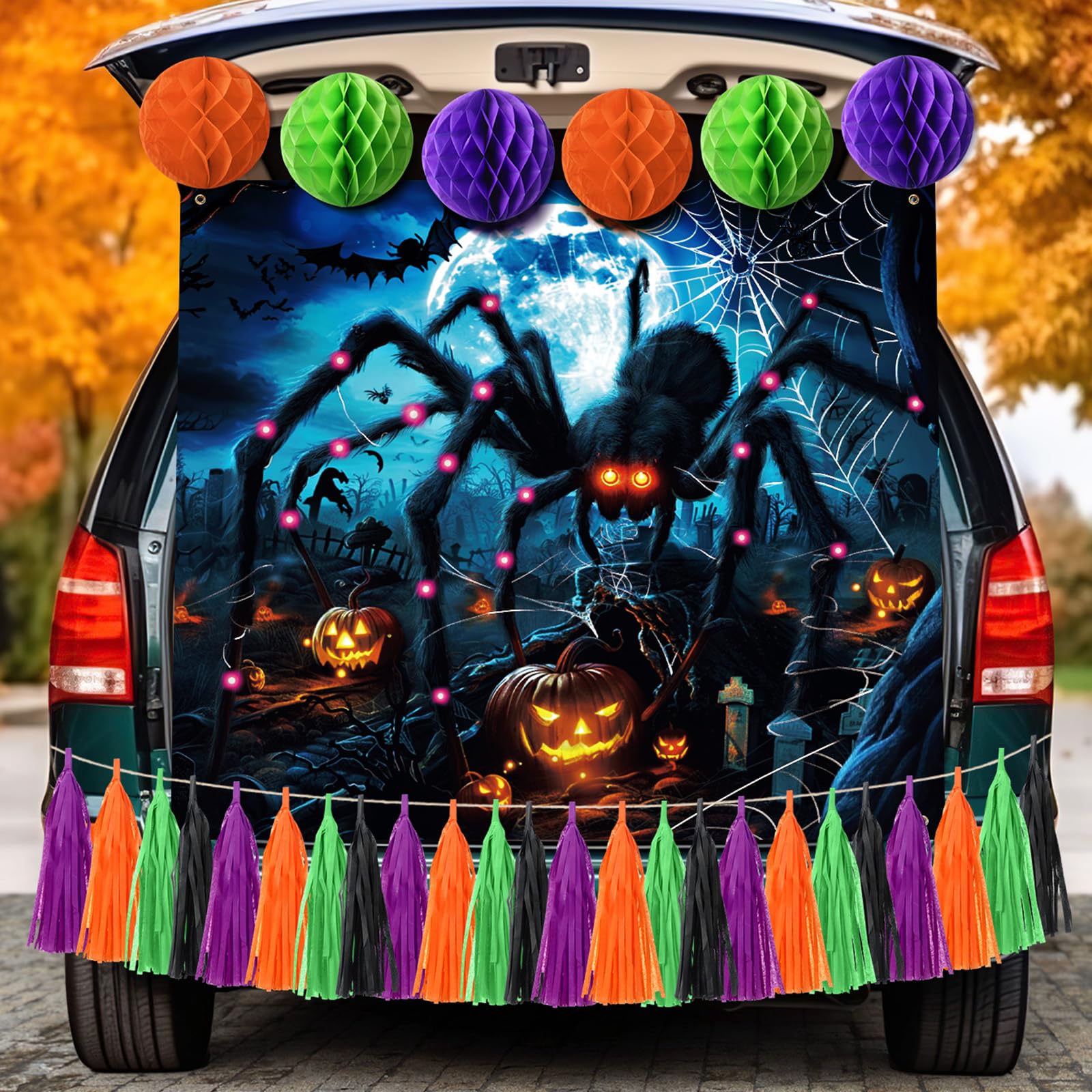 Amazon.com: Shellwei Halloween Trunk or Treat Car Decorations Kit ...