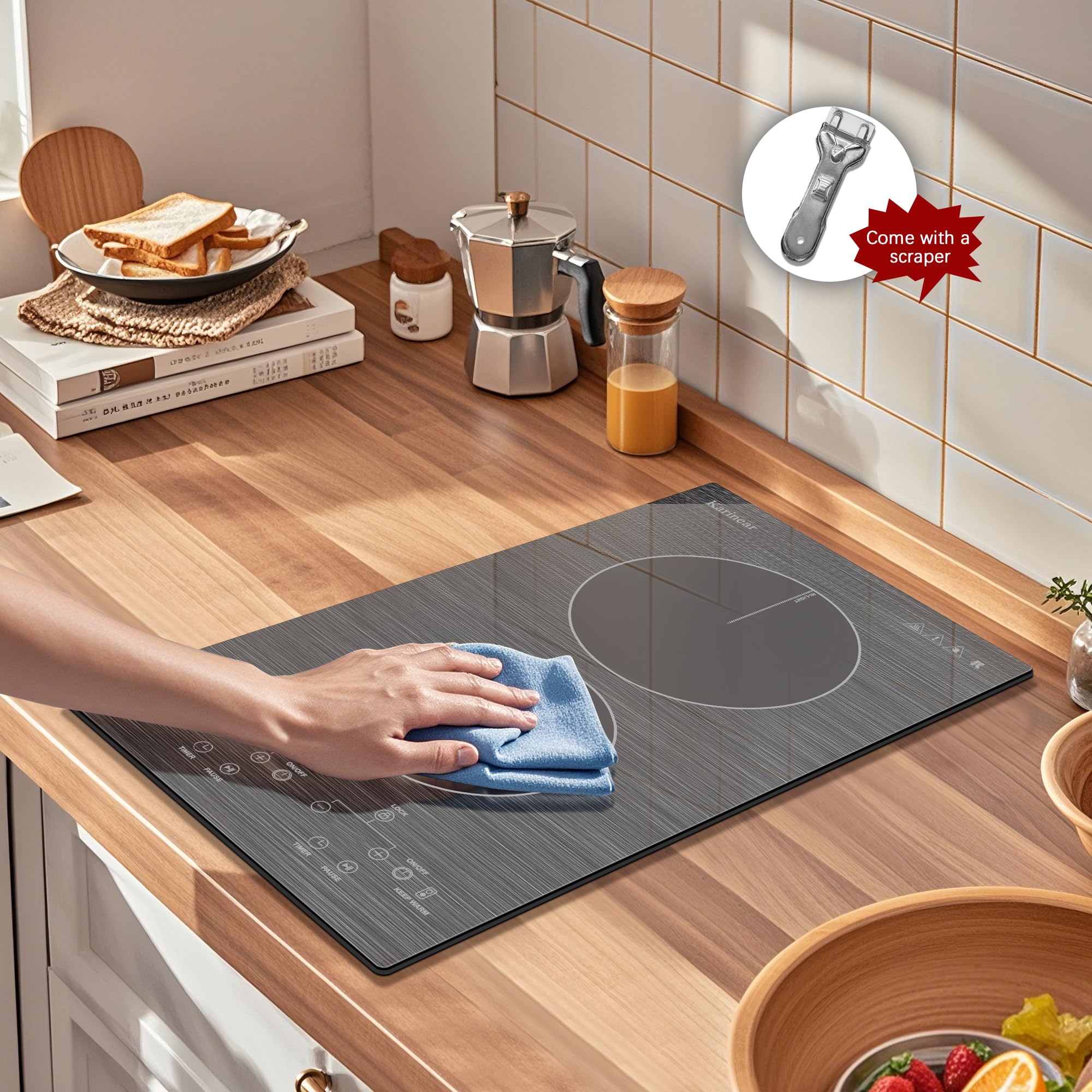Snapklik.com : Karinear 2 Burner Electric Cooktop 110V, 12 Inch ...