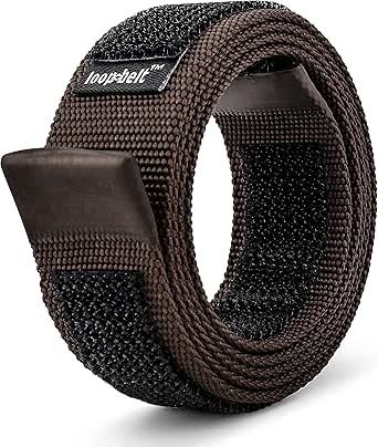 Amazon.com: Loopbelt Brown No-Scratch Web Belt with Rubber Coated Tips ...