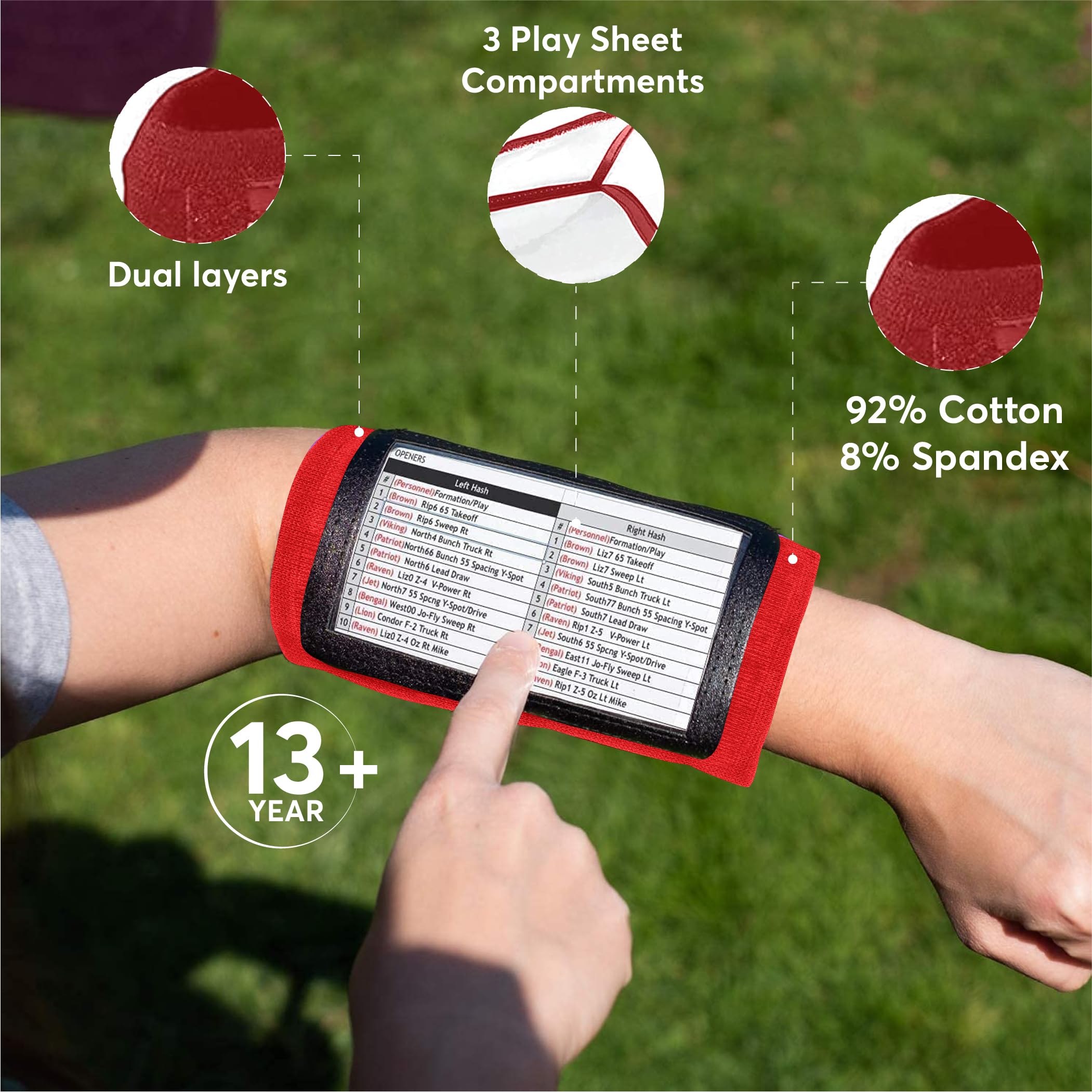 Snapklik.com : Pro Athletics QB Playbook Wristband - Football ...