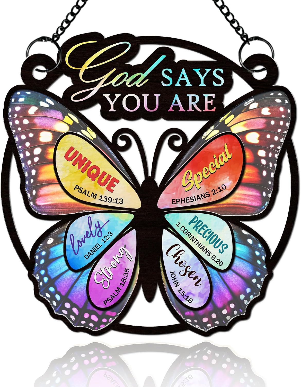 Amazon.com: Wrappiness God Says You are Christian Suncatcher 8 Inches ...