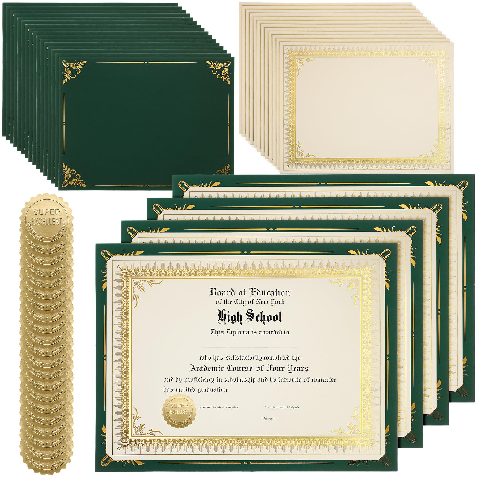 Snapklik.com : Fainne 50 Sets Certificate Kit Includes 50 Pcs 9.5 X 12 ...