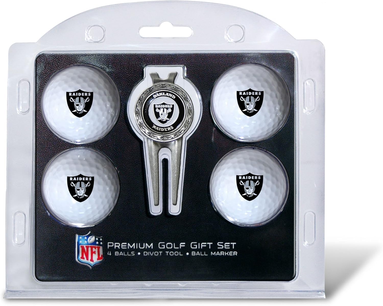 Amazon.com : Oakland Raiders NFL 4 Ball/Divot Tool Set : Sports & Outdoors