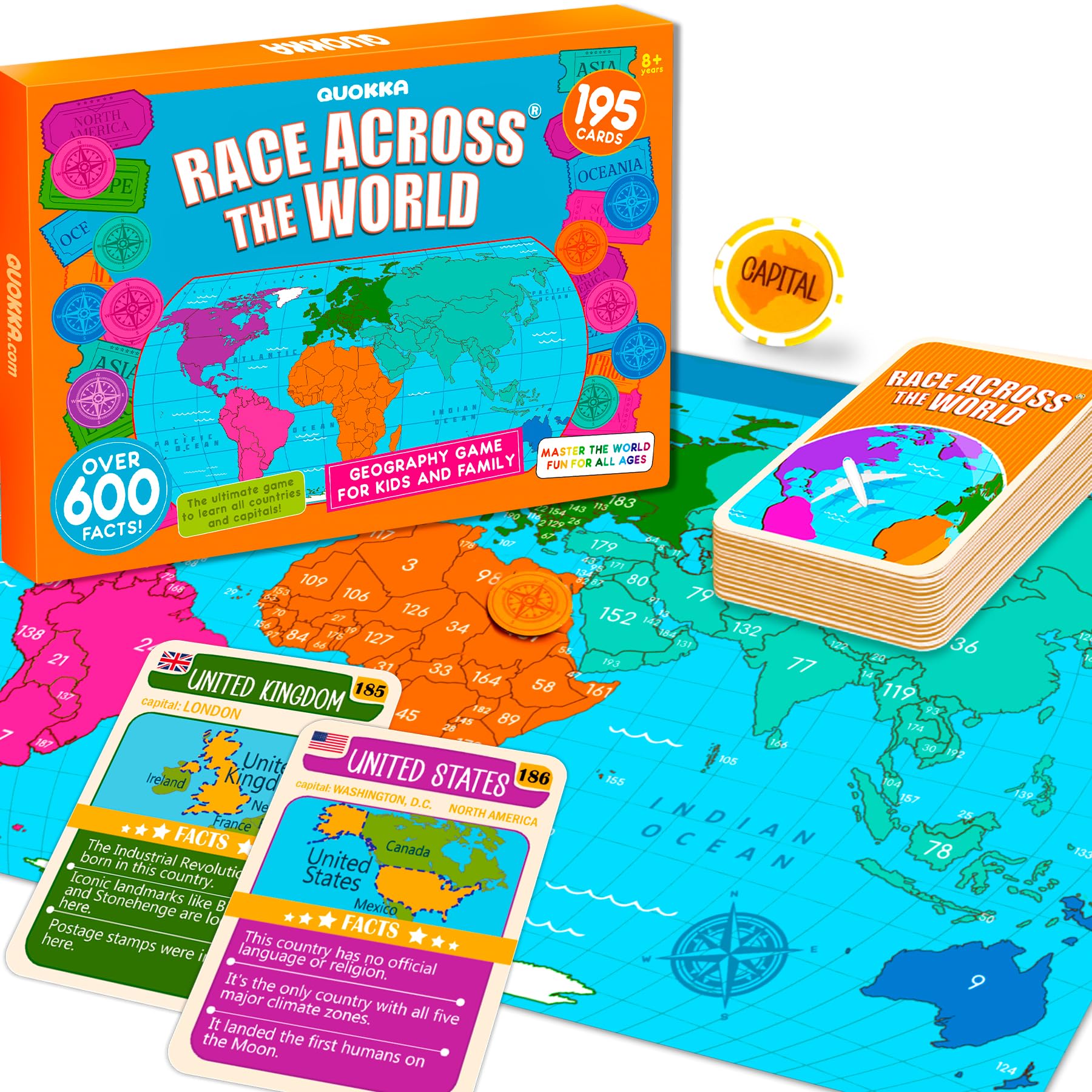 Snapklik.com : QUOKKA World Map Geography Game For Kids Ages 8-12 And ...