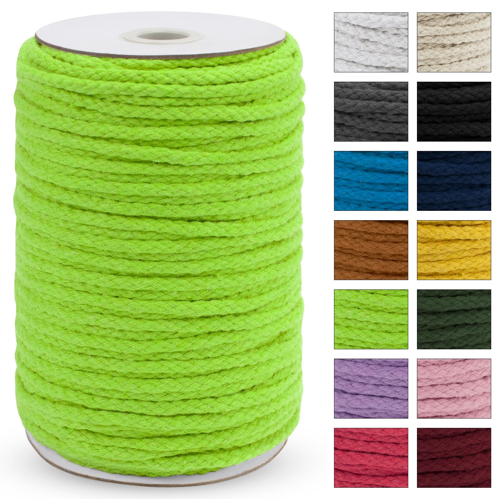 Amazon.com: JeogYong Braided Macrame Cord 5mm x 295ft, Natural 8-Strand ...