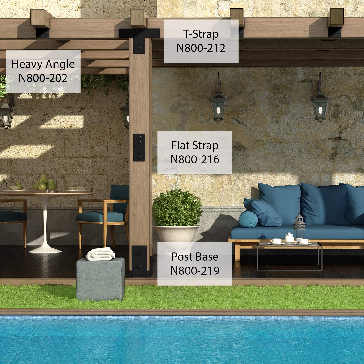 Outdoor Pergola Reinforcement National Hardware Structural Post Base ...