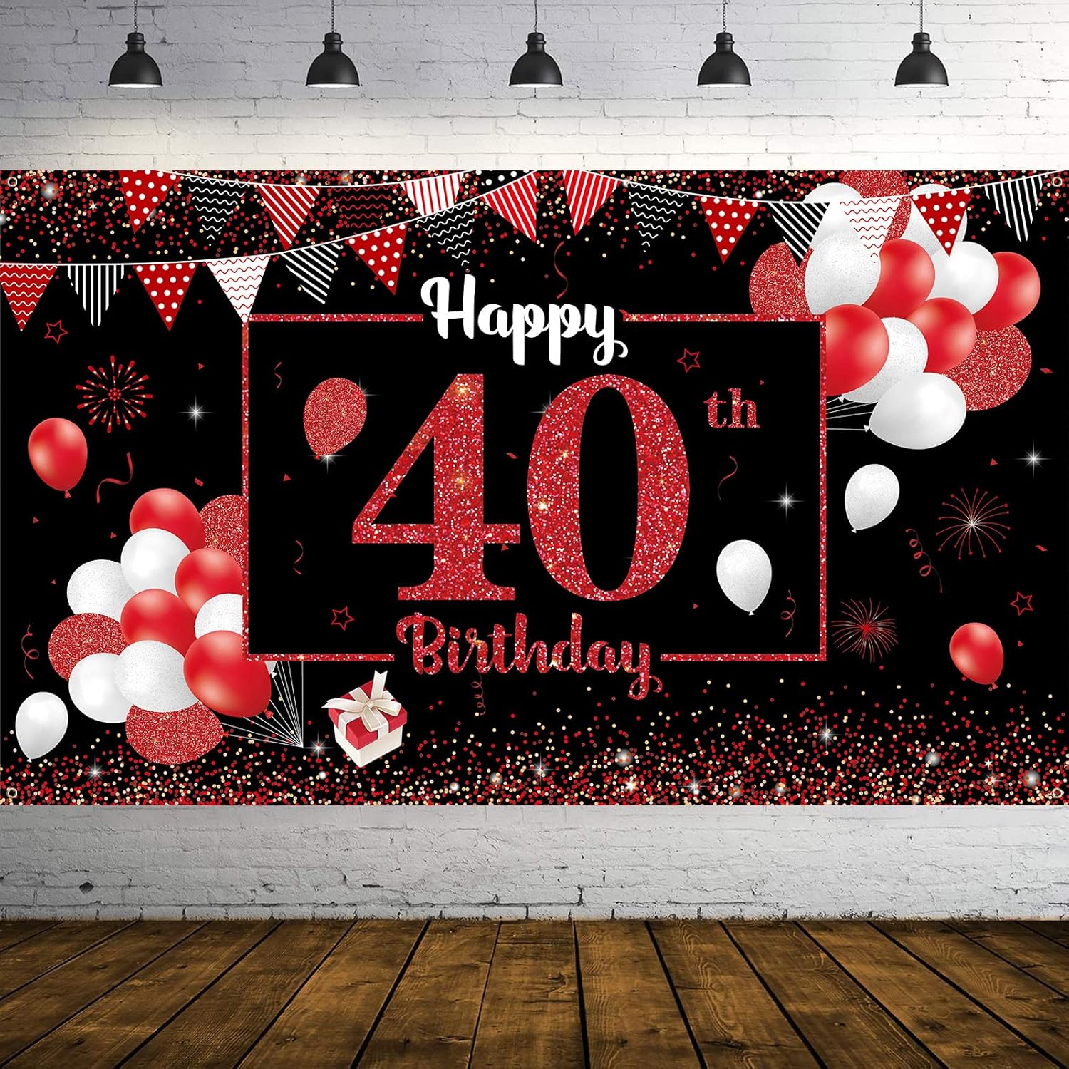 Amazon.com: TUTUXMA Happy 40th Birthday Backdrop Banner for Women Girl ...