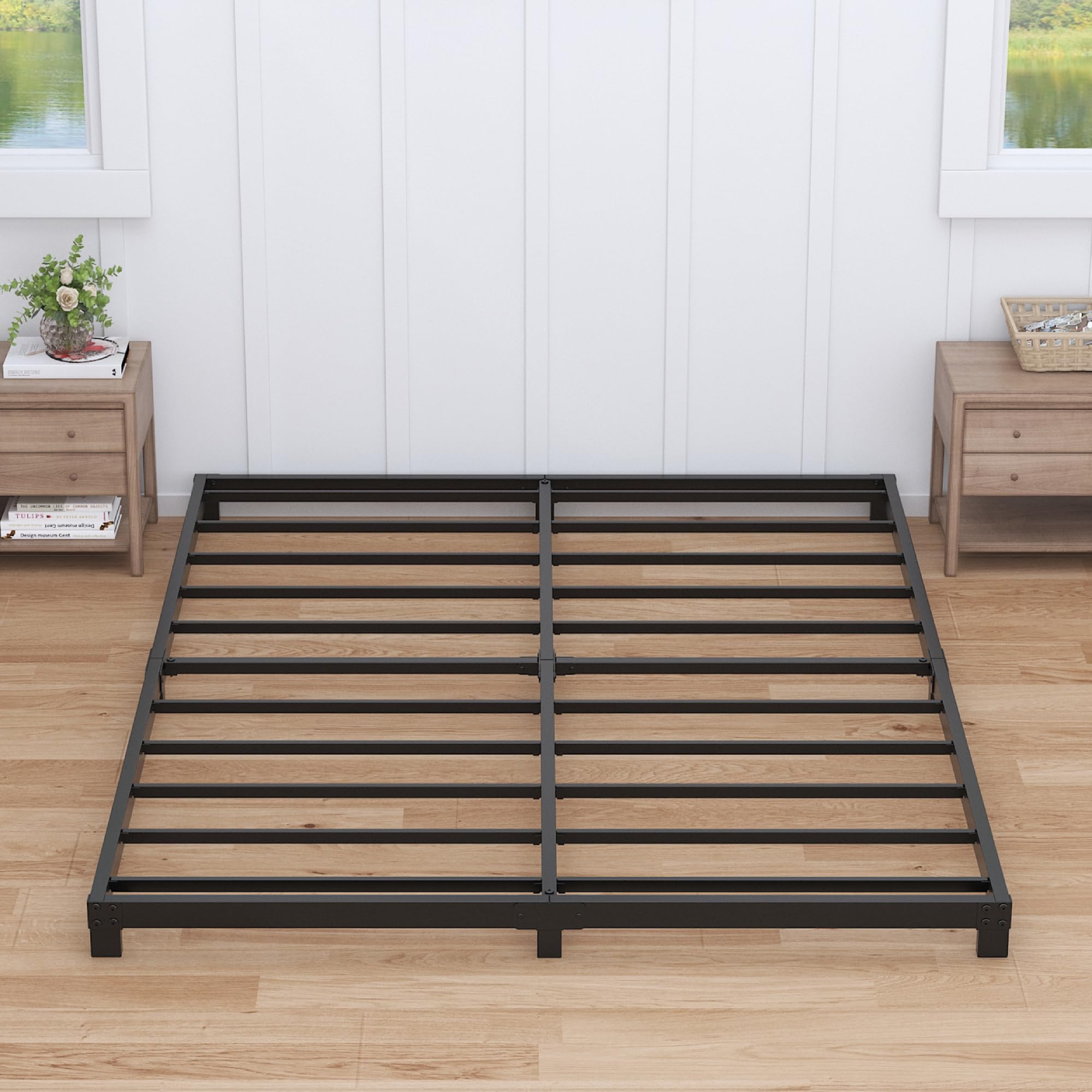 Amazon.com: Mellow Modernista Low Profile 6 Inch Metal Platform Bed ...