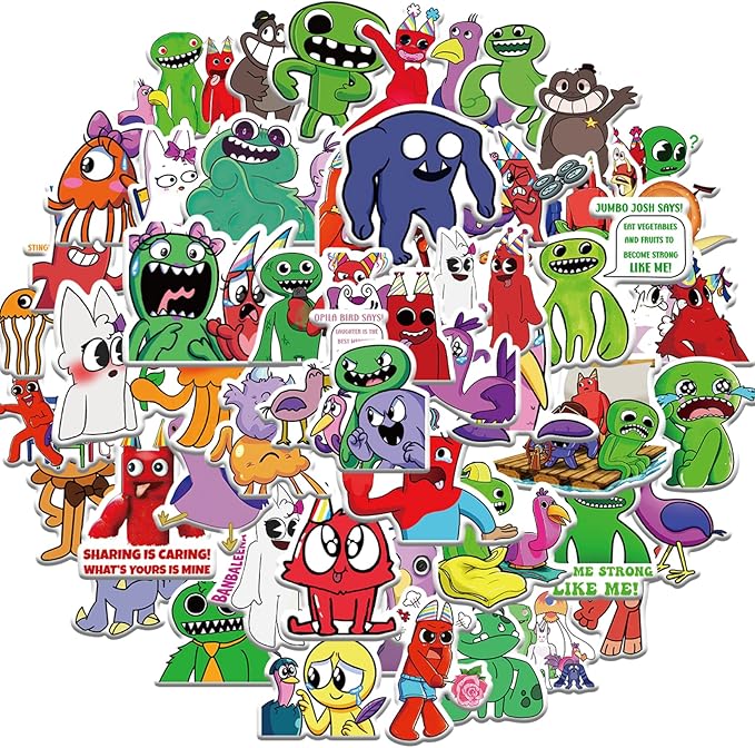 Amazon.com: Garden of Ban Ban Stickers for Kids Boys and Girls 50 Pcs ...