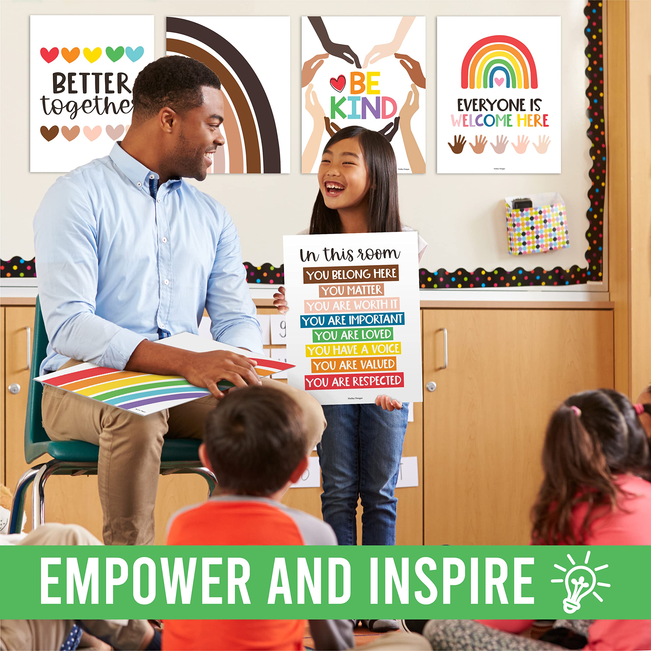 Buy 6 Rainbow Poster Diversity Posters for Classroom Decor for Teachers ...