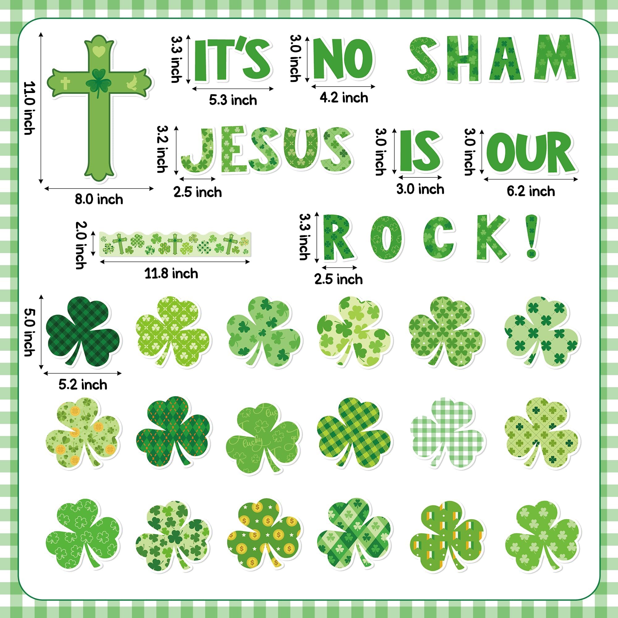 Snapklik.com : St Patricks Day Jesus Bulletin Board - 114Pcs Religious ...