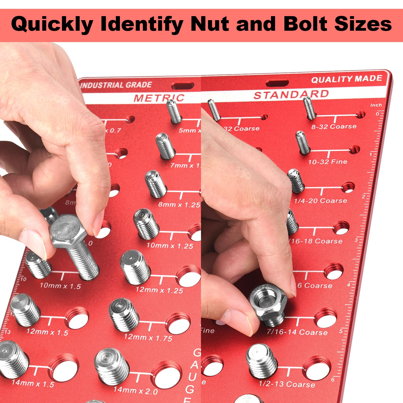 Snapklik.com : Comfylichi 34 Nut And Bolt Thread Checker, Bolt Size And ...