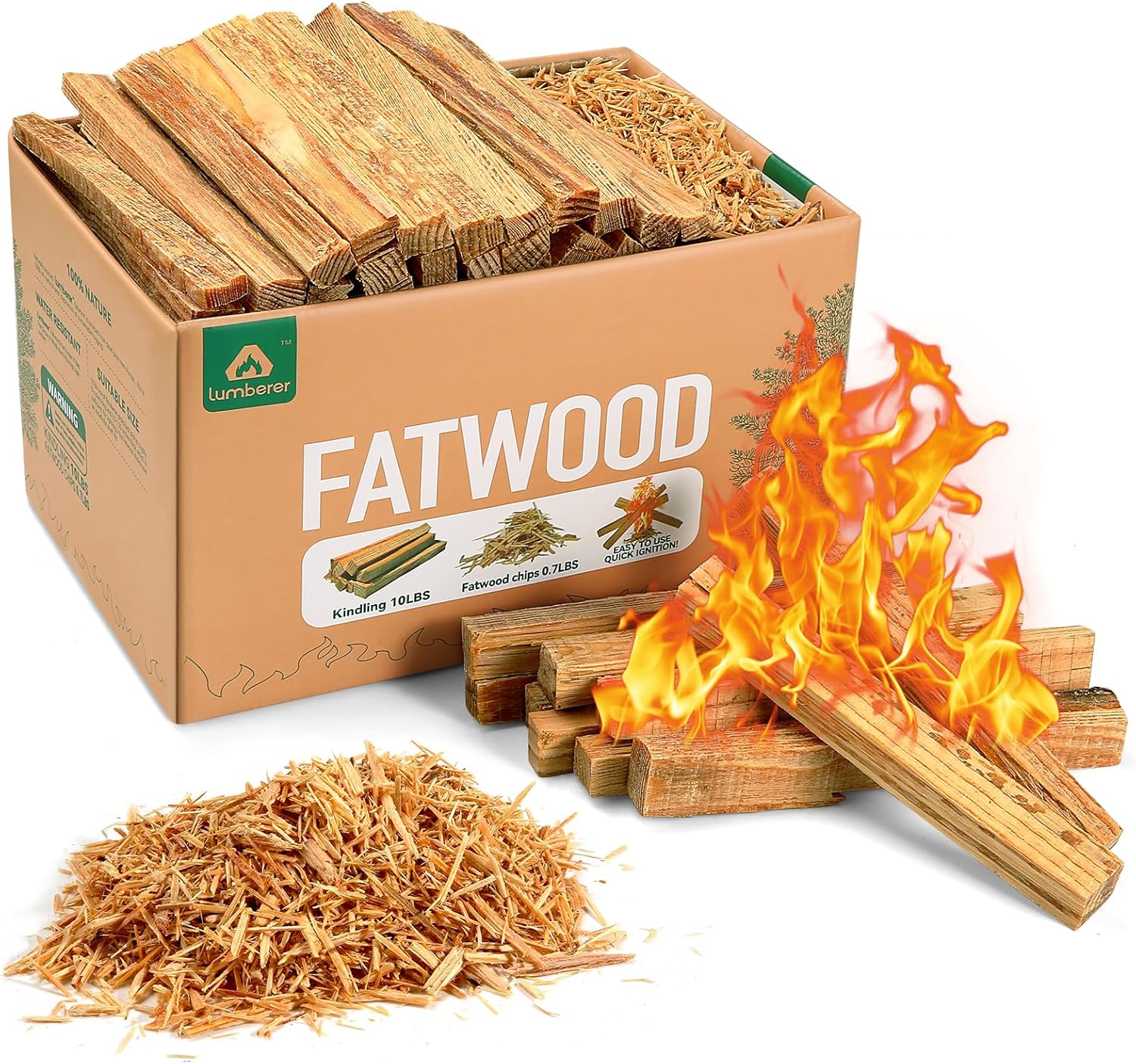 Amazon.com : Lumberer Fatwood Fire Starter Sticks -100% All Natural ...