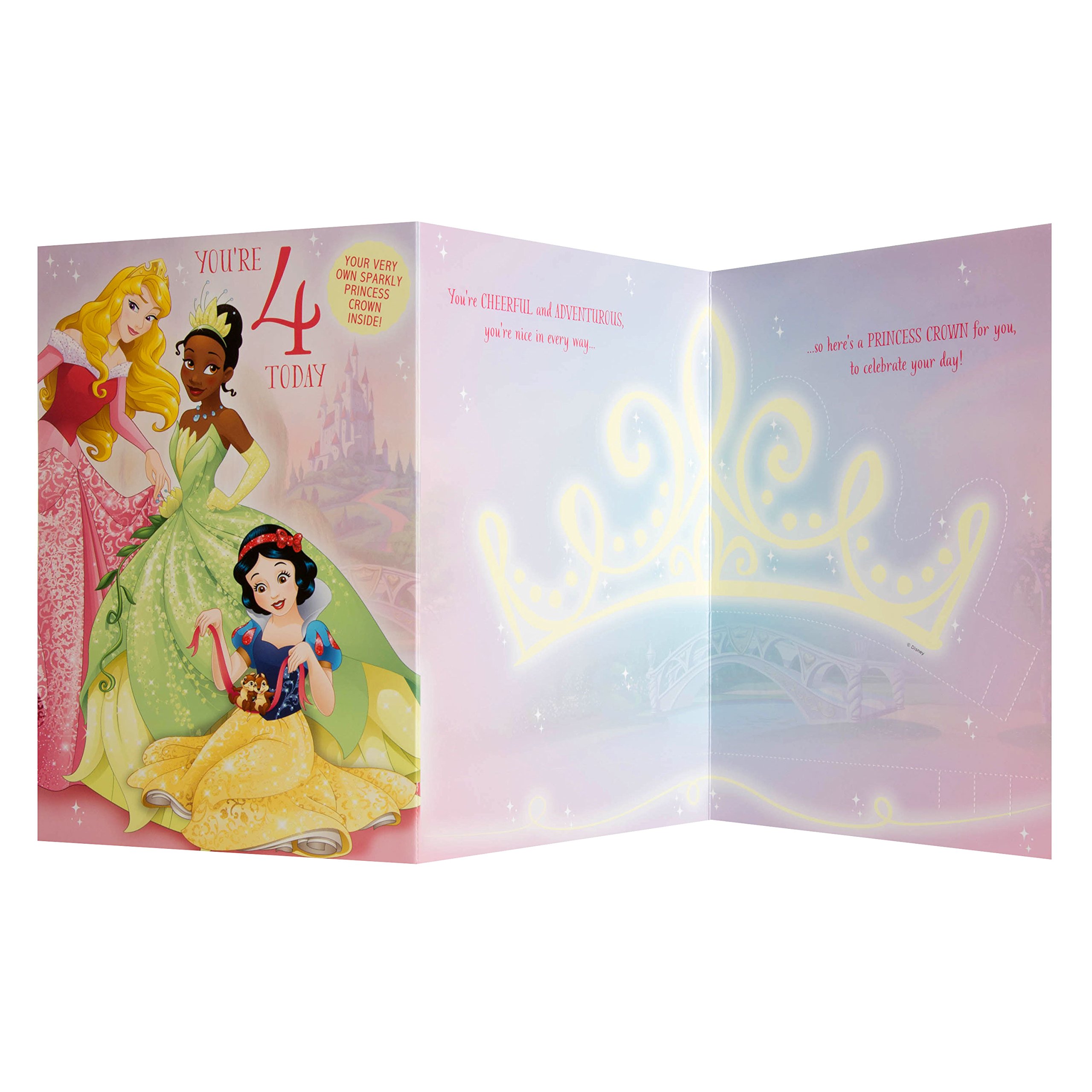 Hallmark Disney Princess 4th Birthday Card 'Make Your Own Crown ...