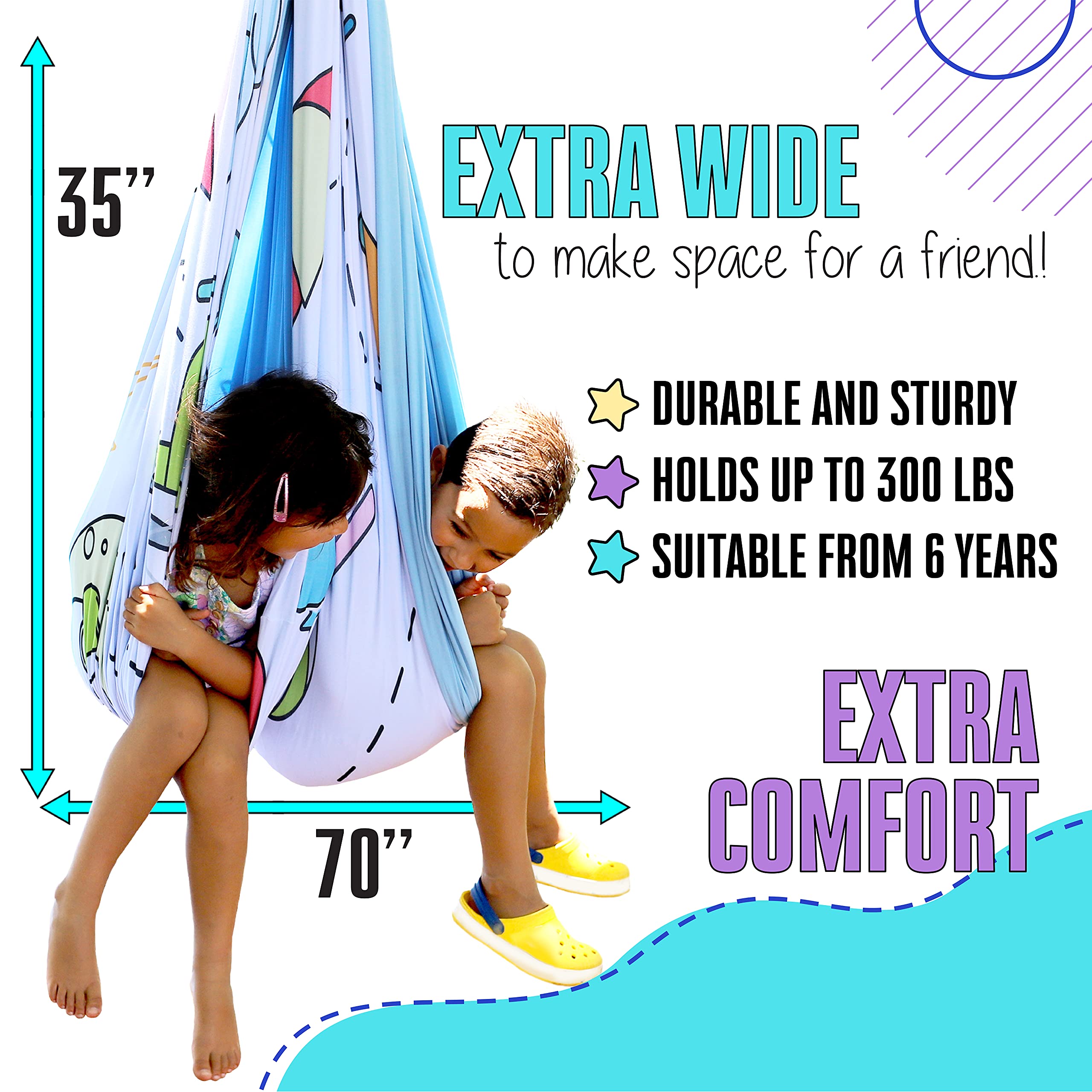 ZULY Sensory Swing Indoor, Therapy Swing for Kids Outdoor, Compression ...