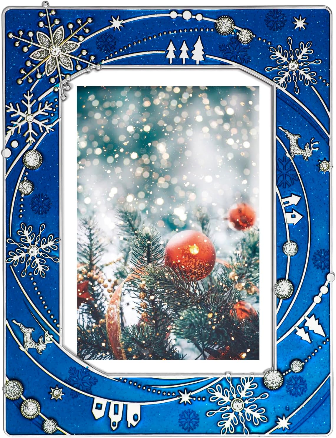Amazon.com - FIHOO 5x7 Christmas Picture Frame Snowflake Metal Photo ...