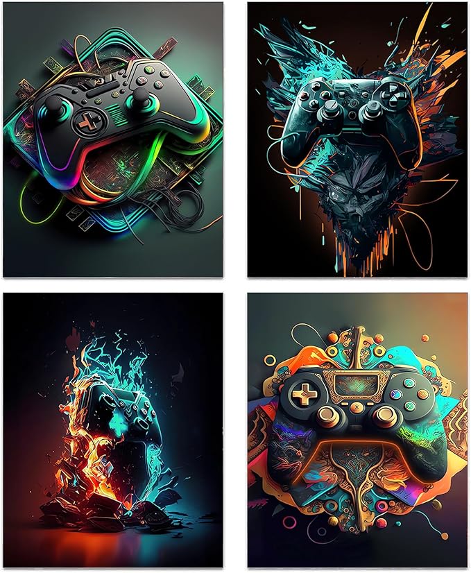 Amazon.com: TOCDGOO Gaming Controller Wall Art Game Wall Decor - Retro ...