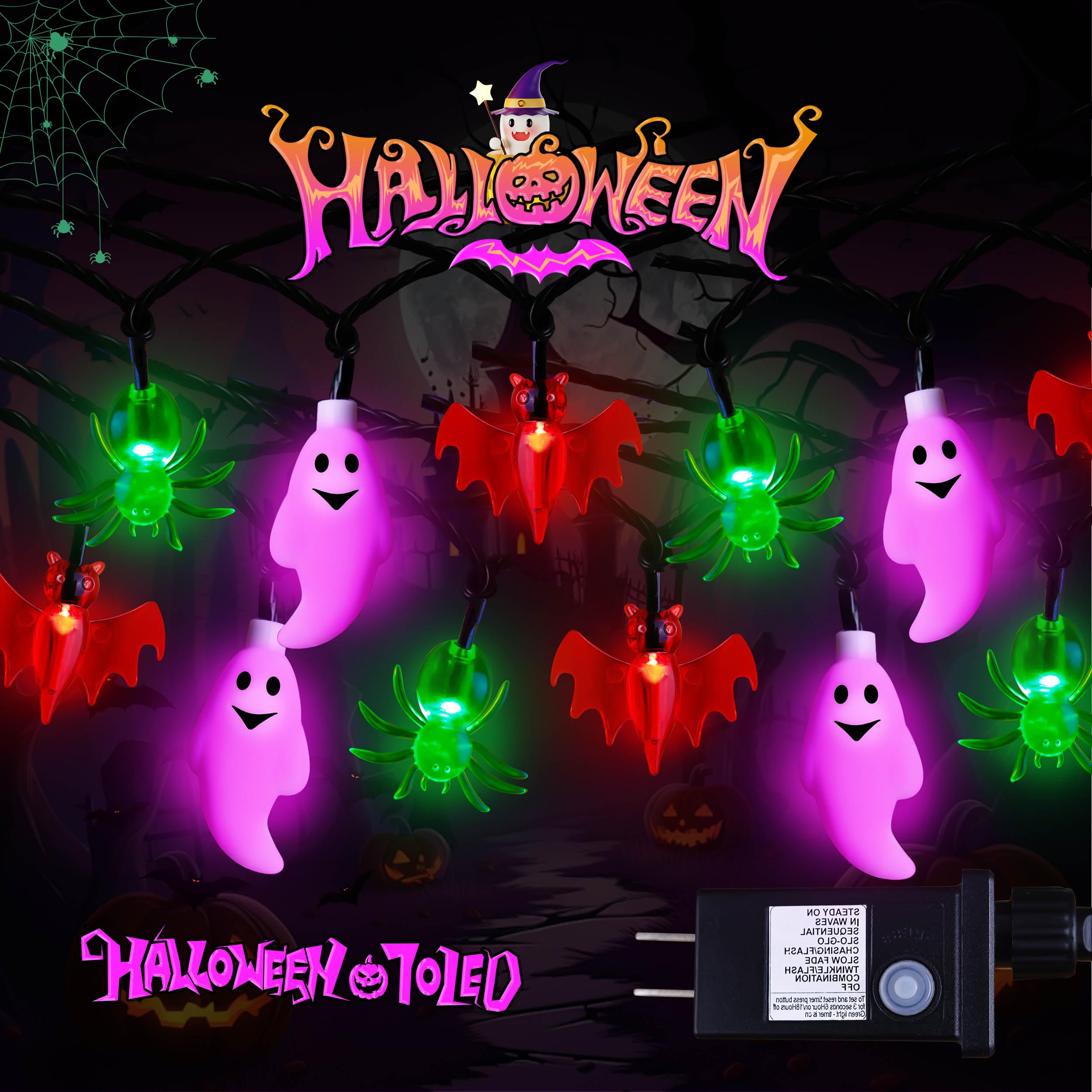 Amazon.com: HAYATA Halloween String Lights - 70 LED 29.5Ft Pumkin ...