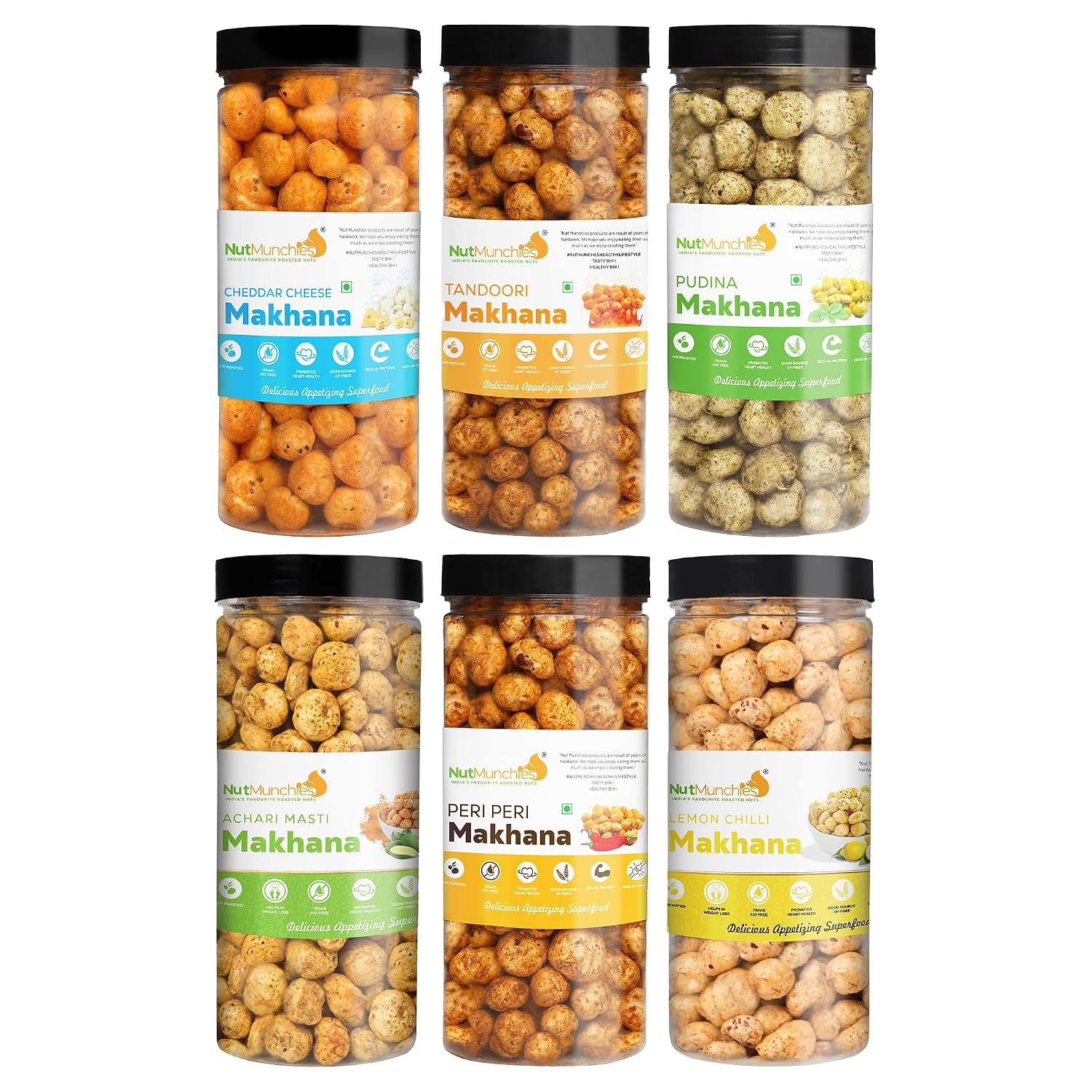 Nut Munchies | Roasted and Flavoured Makhana (Achari, Peri Peri, Pudina ...