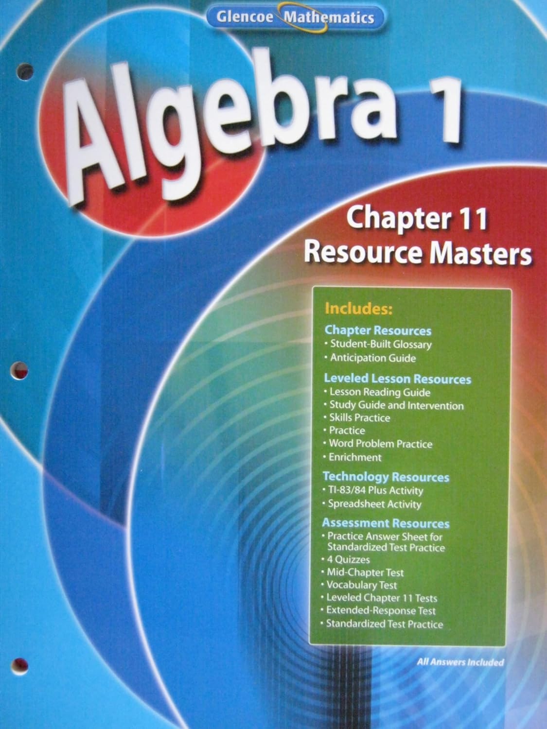 Algebra 1, Chapter 11 Resource Masters (Glencoe Mathematics): Glencoe ...