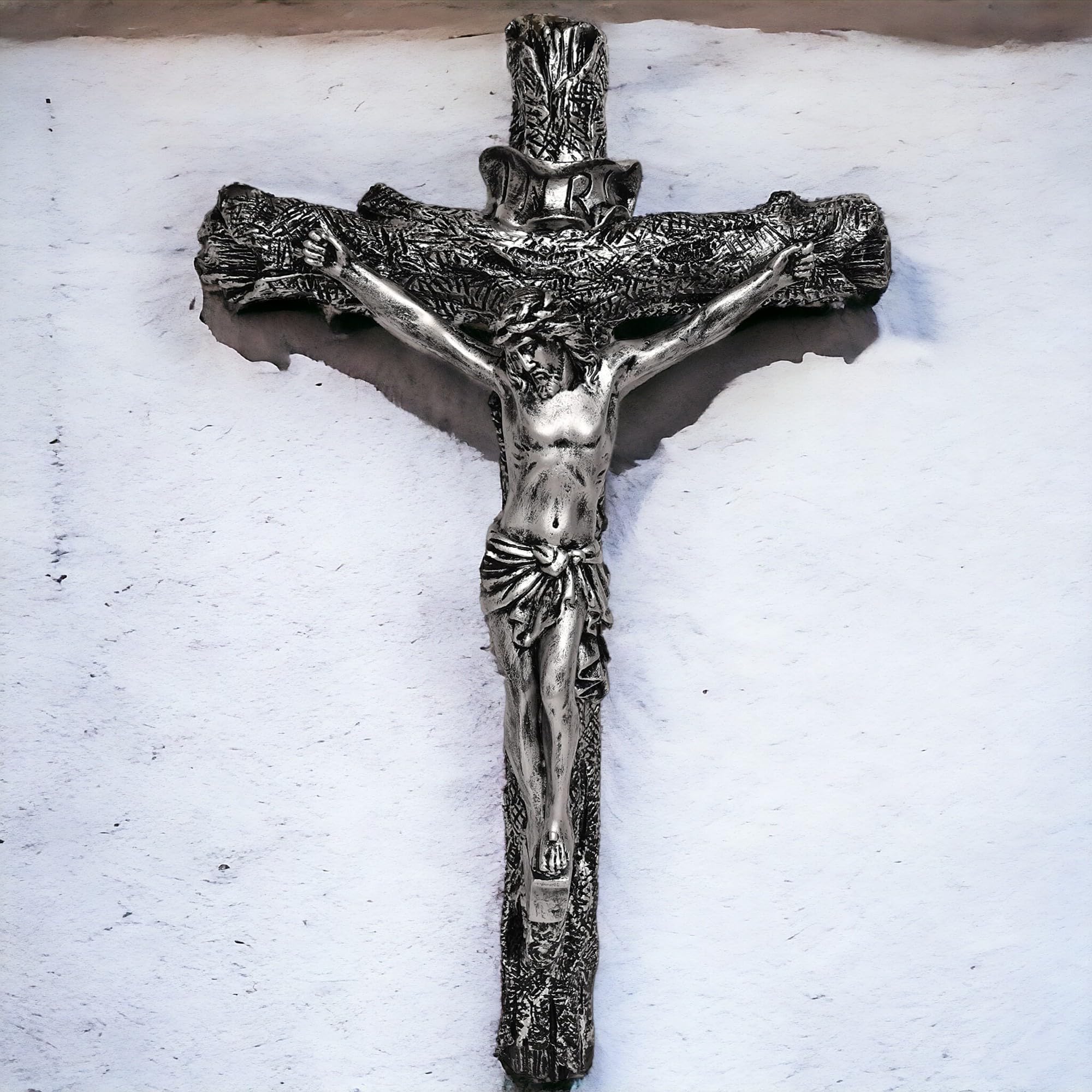 Buy KariGhar® Crucifix / Jesus Christ / Cross Jesus / Crucified Jesus A0060 { (Silver) ( 5 x 33 ...