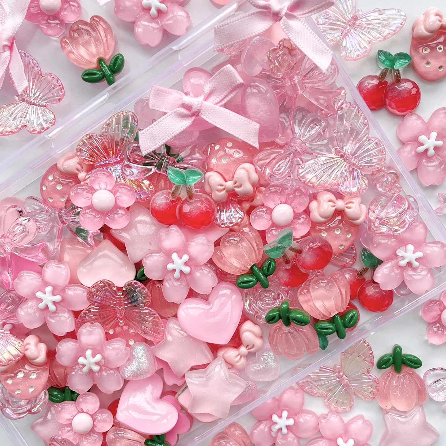 Amazon.com: 60 Pcs Junk Case Charms Kit, Charms for Junk Cases, 3D Pink ...