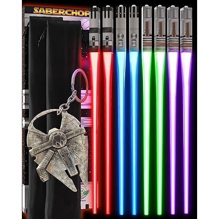 Amazon.com: Lightsaber Chopsticks Light Up Star Wars LED Reusable 9 ...