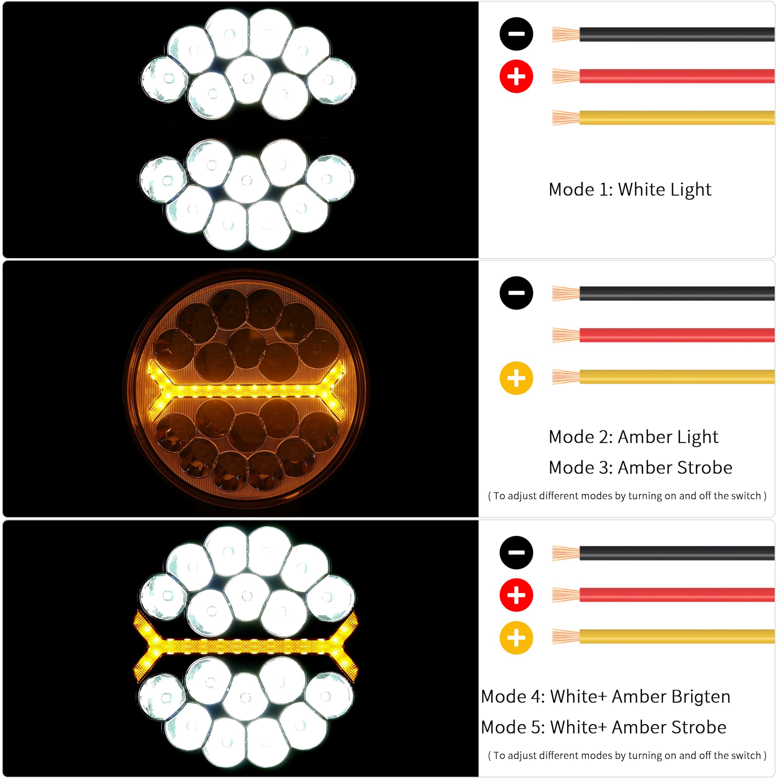 Snapklik.com : SUFEMOTEC 2Pcs 5 Inch Round LED Light Pods, Offroad Work ...
