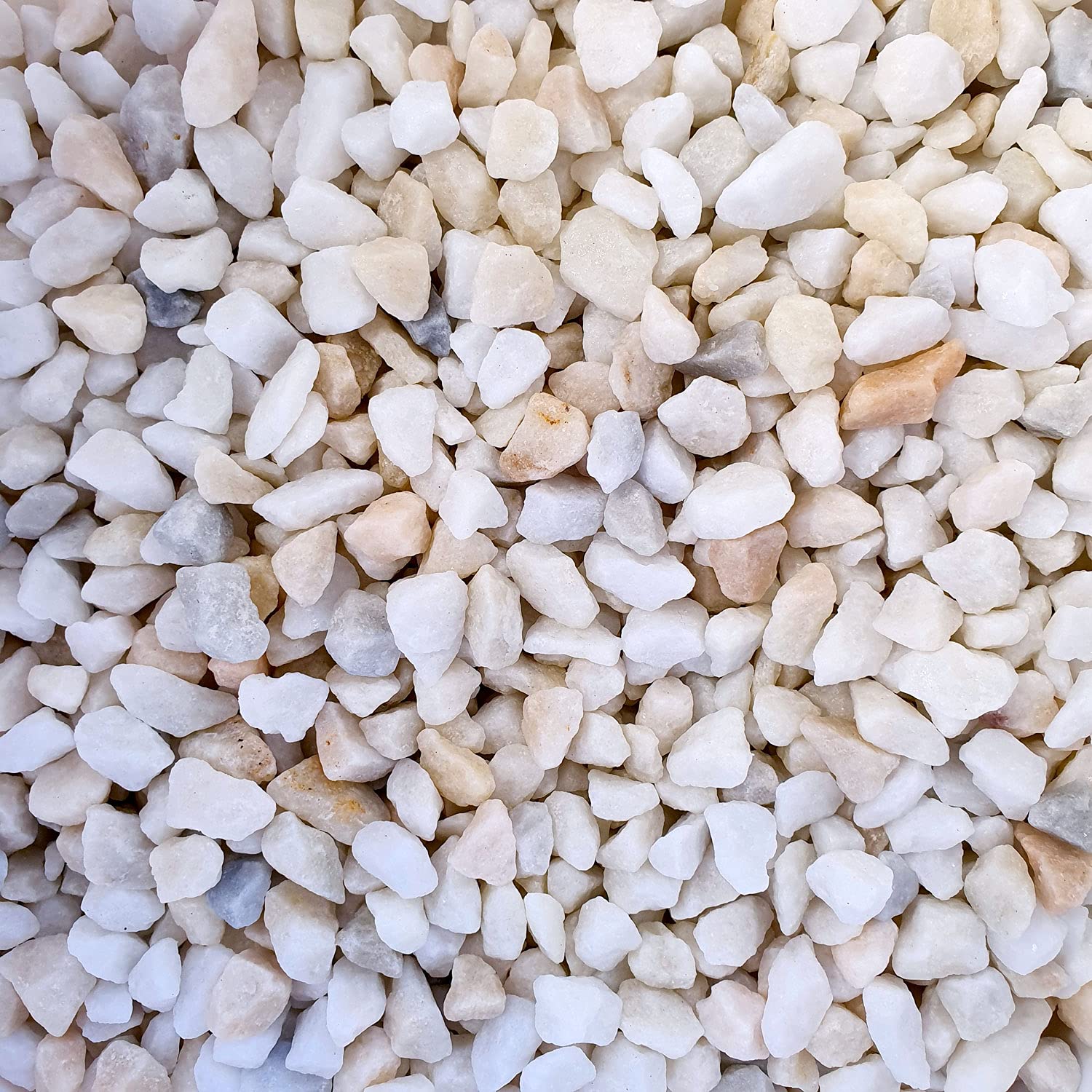Elixir Gardens Decorative White Marble Stones Gravel Chippings Pebbles ...