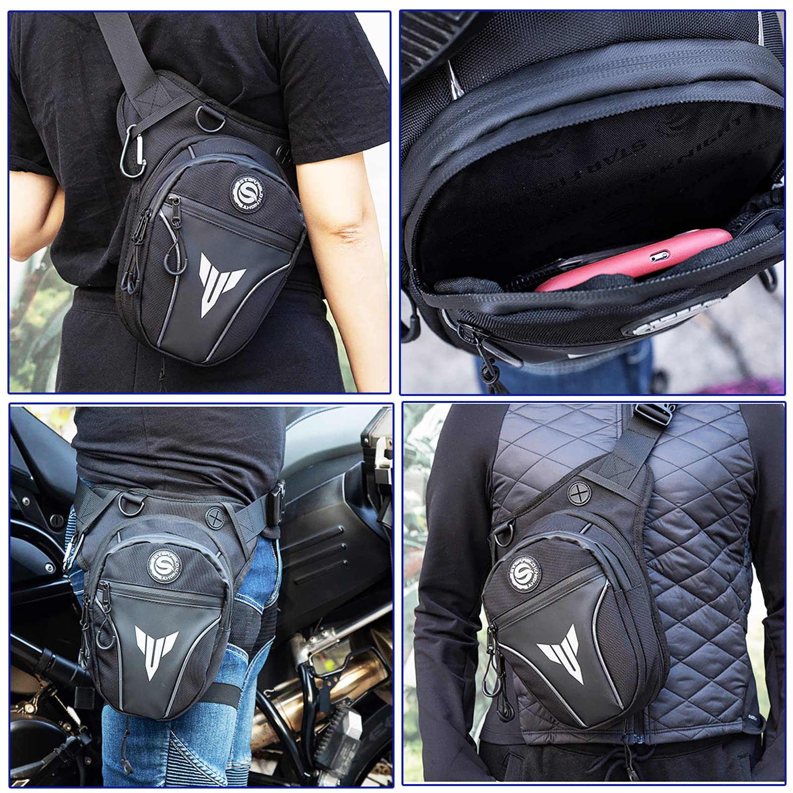 Snapklik.com : Drop Leg Bag 3 In 1 Motorbike Expandable Thigh Pack ...