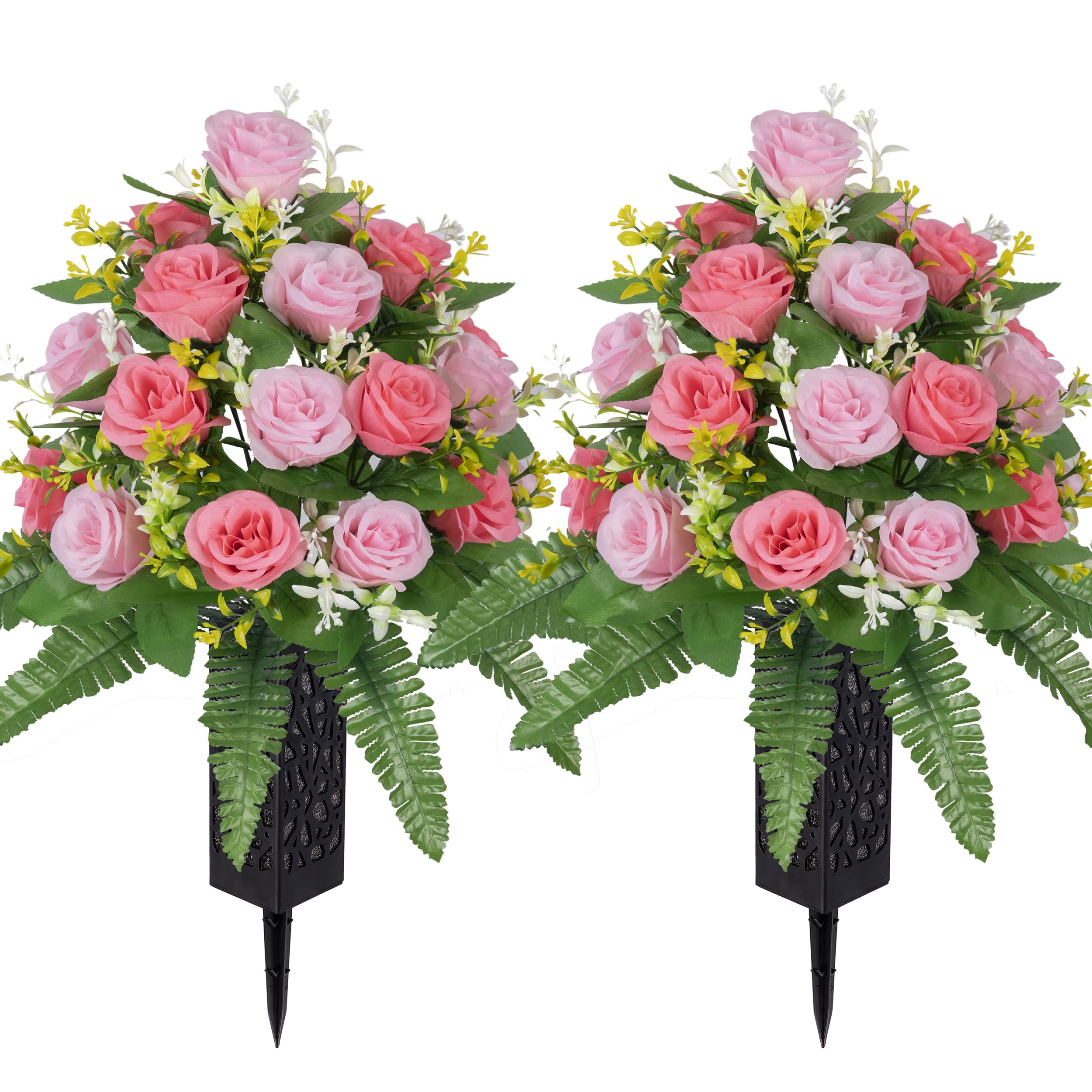Amazon.com: MOOMASS Artificial Cemetery Flowers – Grave Decorations ...