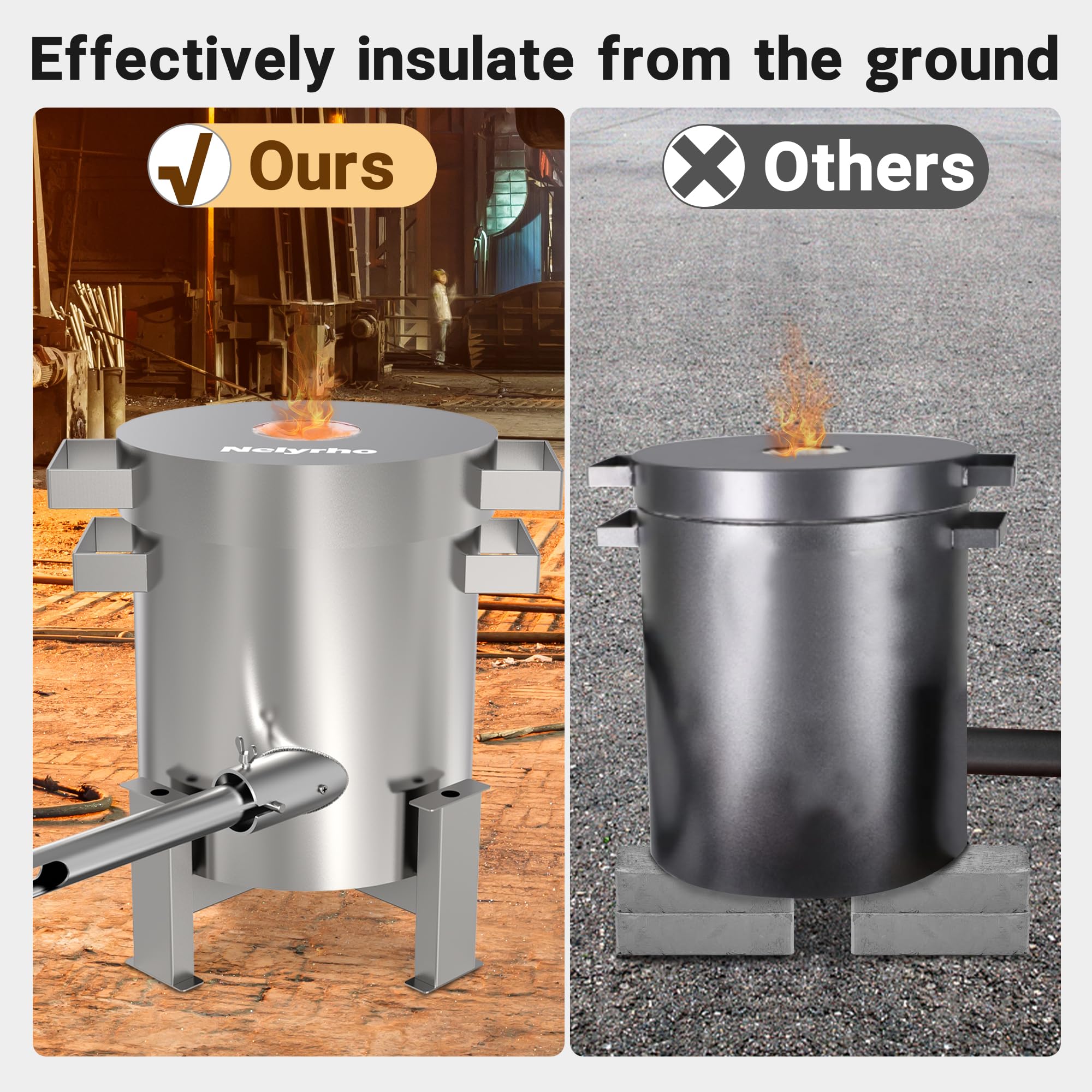 Snapklik.com : Propane Smelting Furnace Kit 4kg Crucible, Support Stand ...