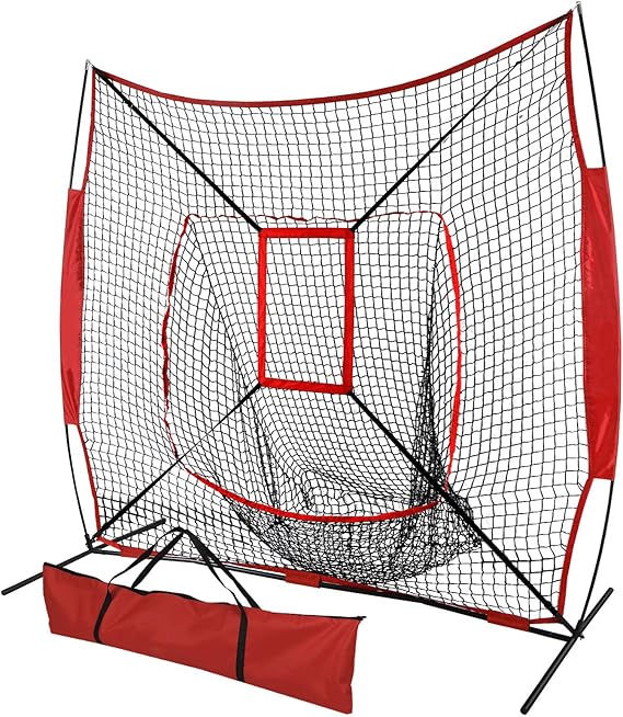 Amazon.com: 7' x 7' Baseball Softball Practice Hitting & Pitching ...