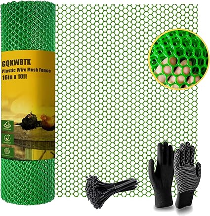 Amazon.com : Plastic Wire Mesh Fence 16'' x 10' Plastic Chicken Wire ...