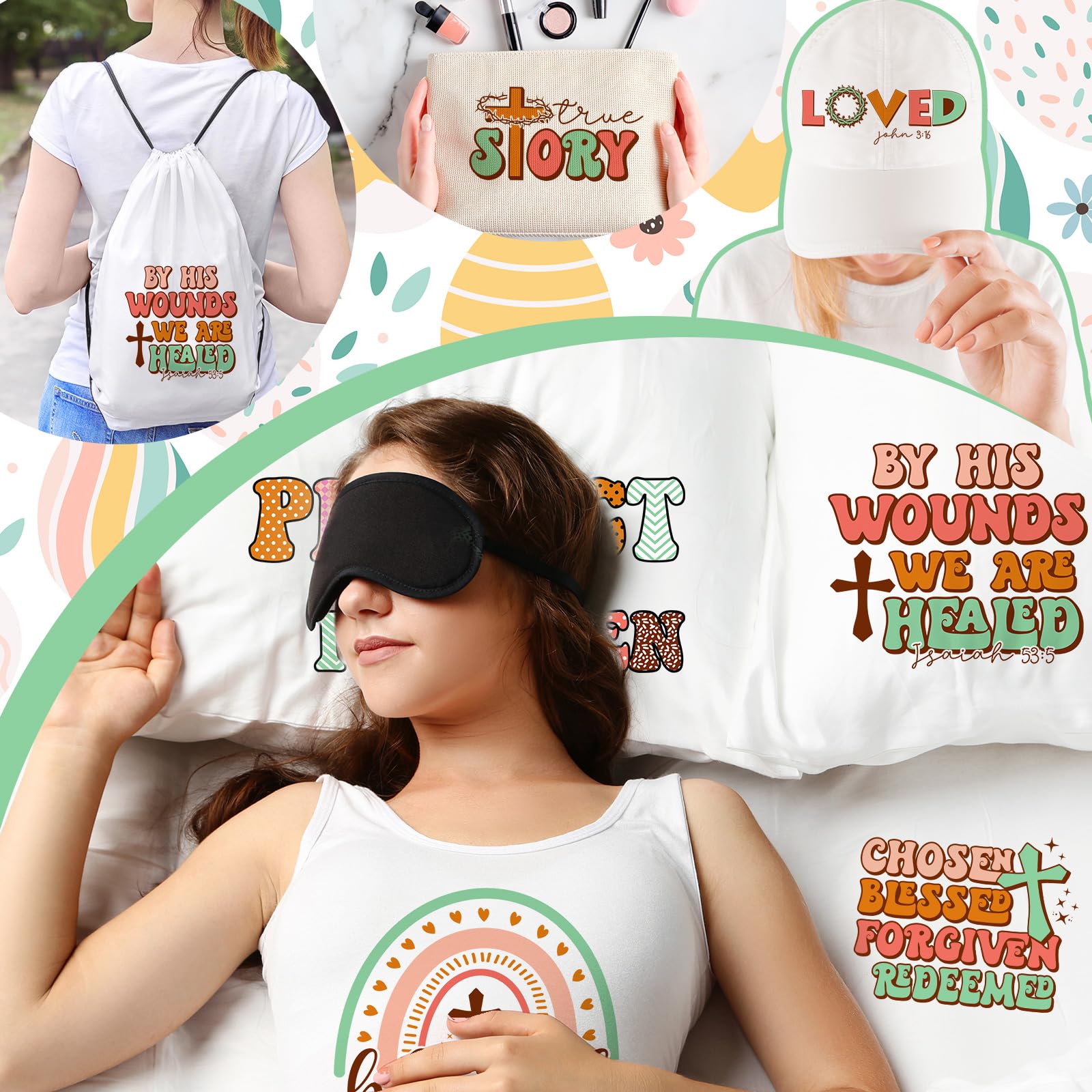 Snapklik.com : 30 Pcs Easter Iron On Transfers He Is Risen Iron On ...