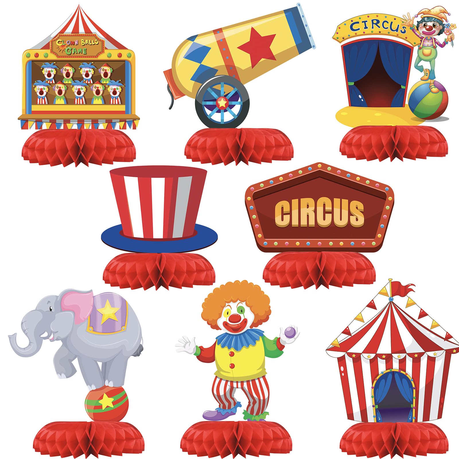 Amazon.com: HaPiBiDesign Carnival Circus Party Decorations - Honeycomb ...