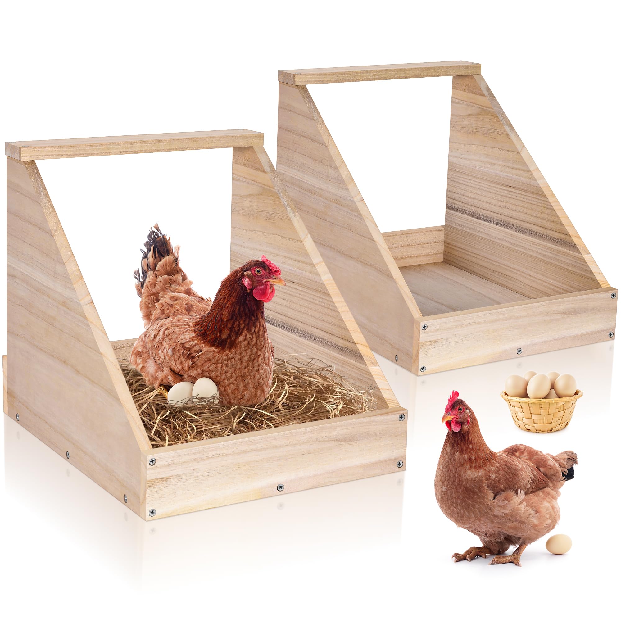 Amazon.com: Nesting Boxes for Chickens, 2 Pack Wooden Chicken Nesting ...