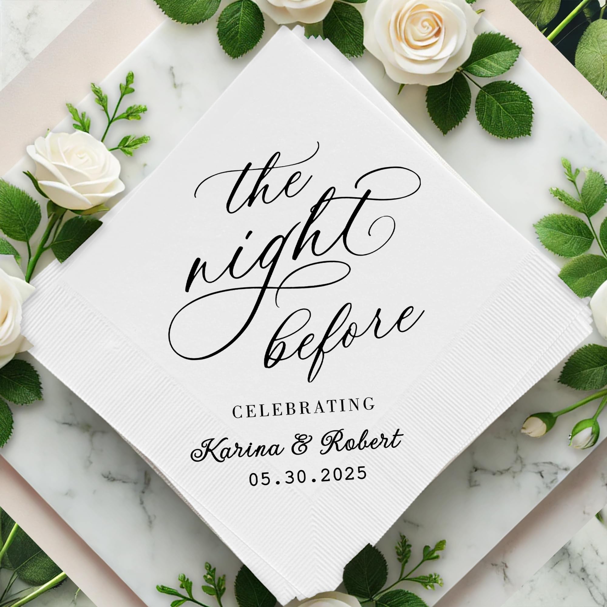 Amazon.com | Personalized Napkins, Rehearsal Dinner Napkins, The Night ...
