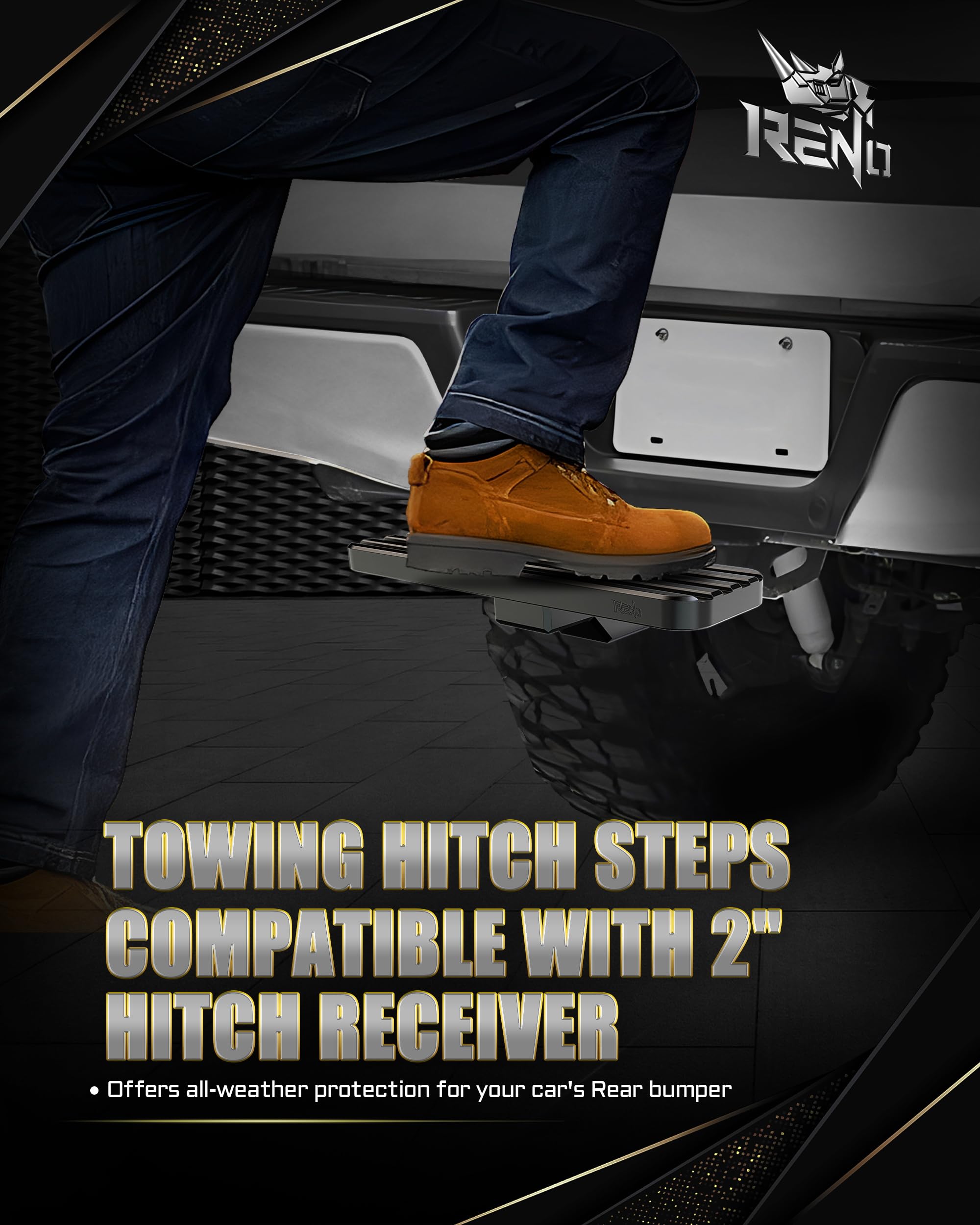 Snapklik.com : RENO Hitch Step, Rear Bumper Guard Protector Compatible