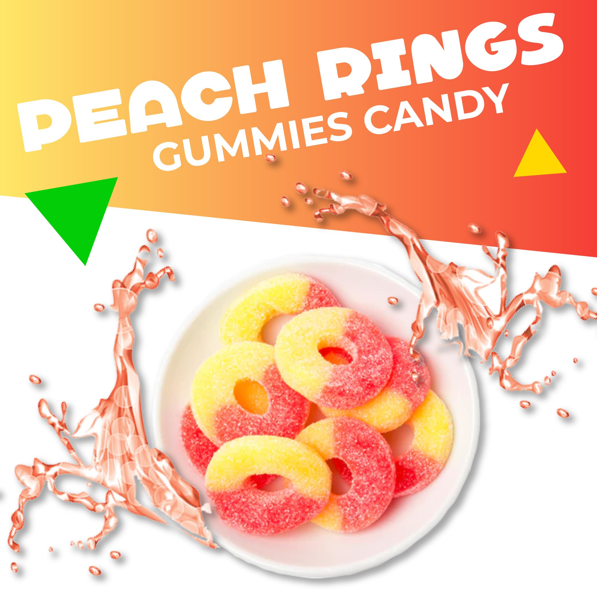 Snapklik.com : LaetaFood Peach Rings Gummy Candy