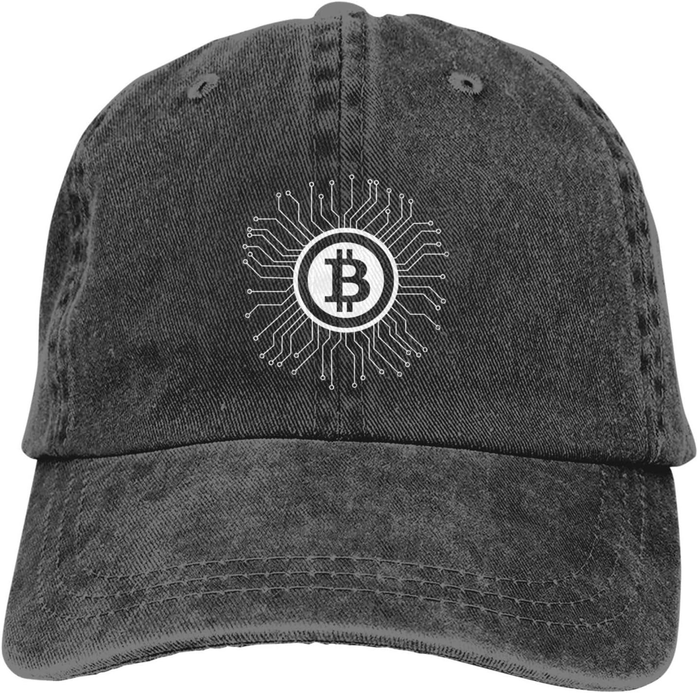 fwoeqiz Bitcoin Logo Bitcoin Sign Hat Distressed Cotton Washed Baseball ...