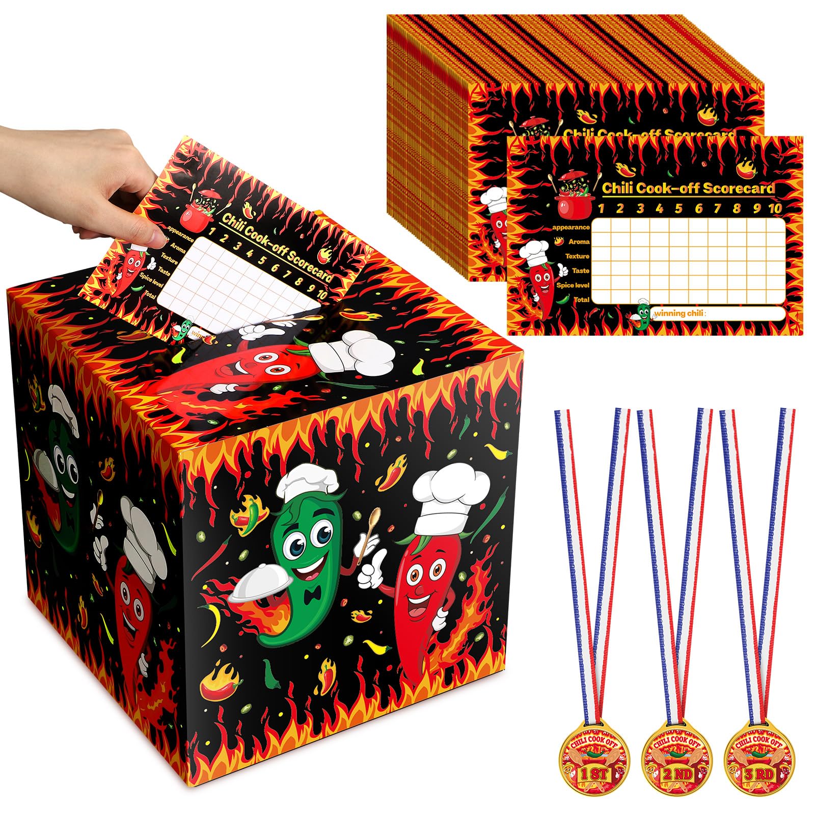 Amazon.com: WinnerWhy Chili Cook off Contest Ballot Box with 50 Pcs ...