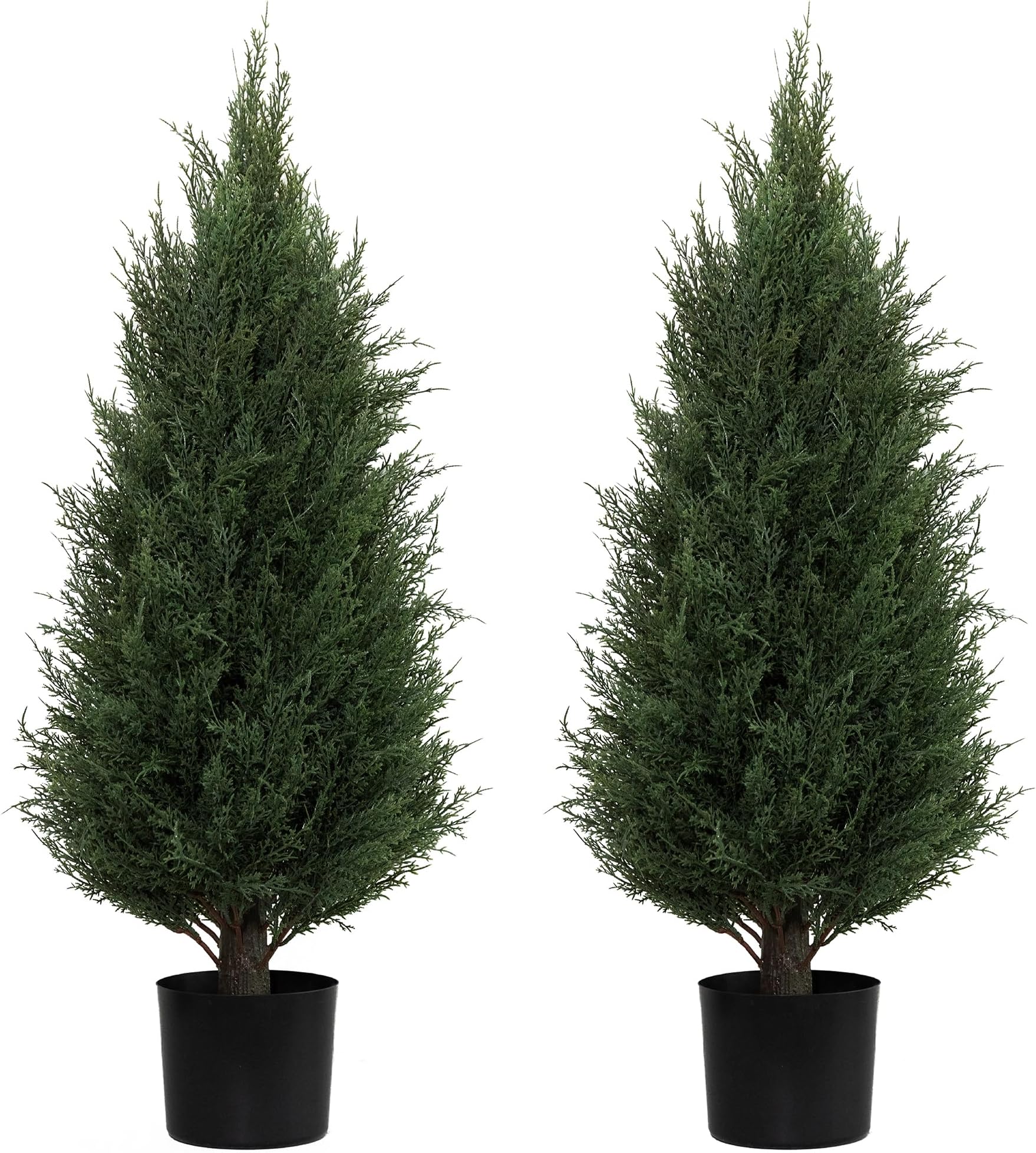 Amazon.com - Two 4 Foot Outdoor Artificial Cedar Topiary Trees Uv Rated ...
